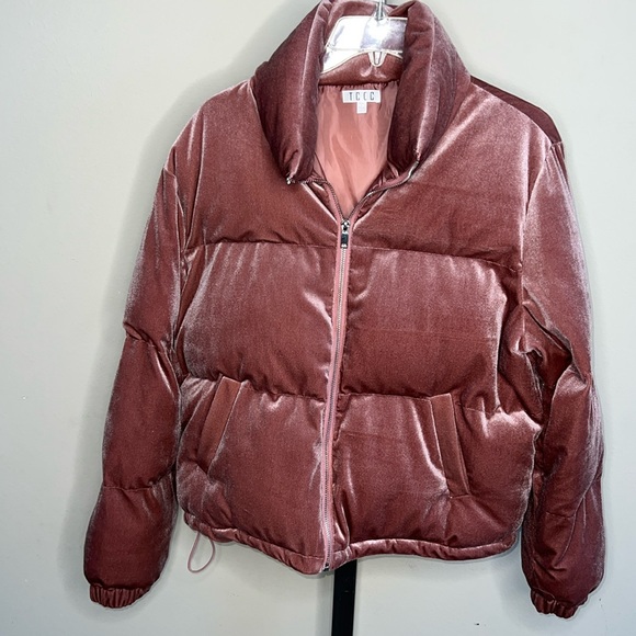TCEC | Jackets & Coats | Euc Tcec Velvet Puffer Jacket Large | Poshmark